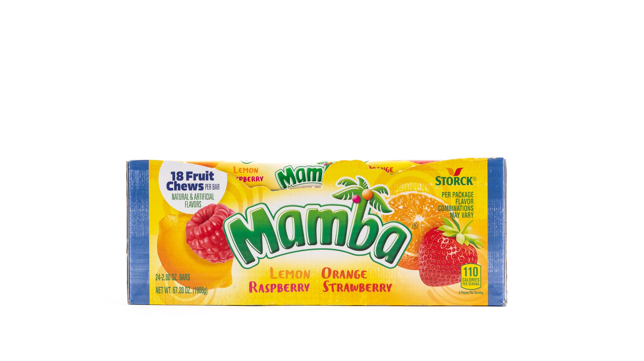 Mamba Fruit Flavor Chew Candy Bar Bulk Box (2.80 oz, 24 ct.) – Vintage ...