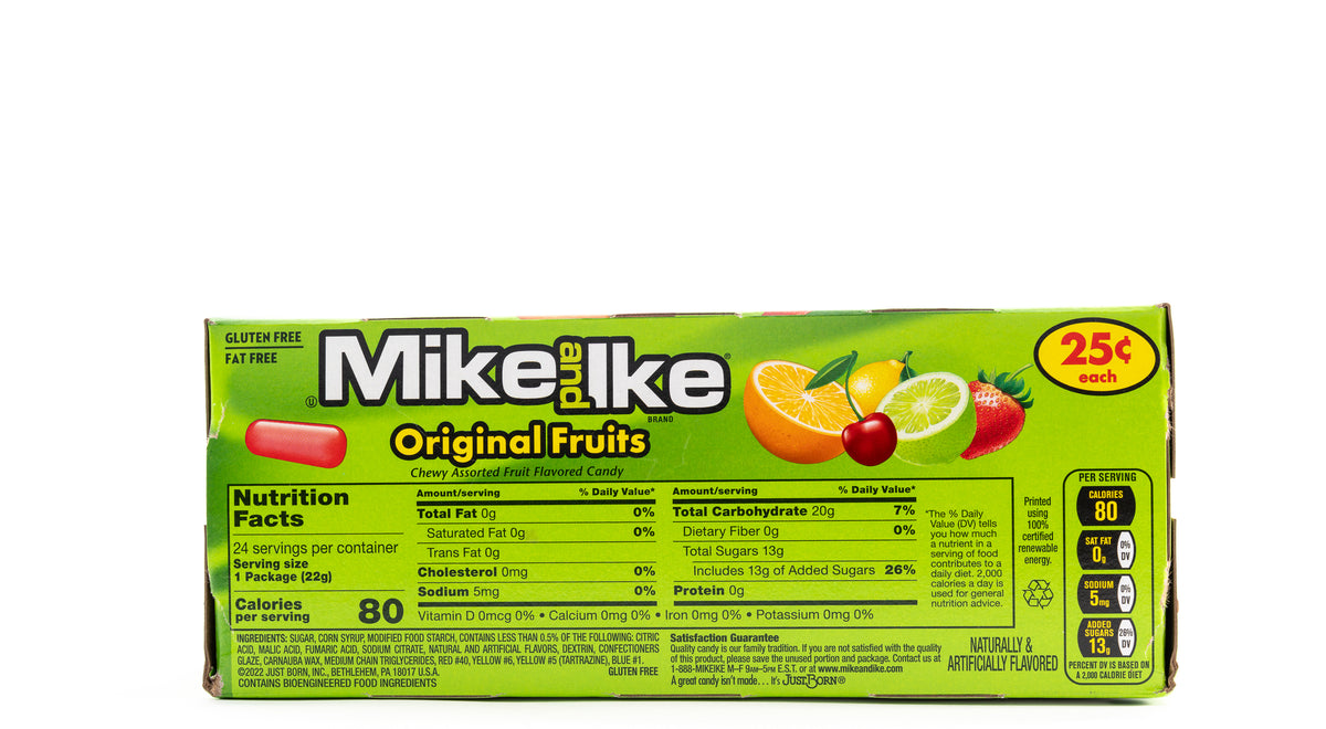 Mike and Ike Assorted Fruit Flavor Chewy Candy Bulk Box (0.78 oz, 24 c ...
