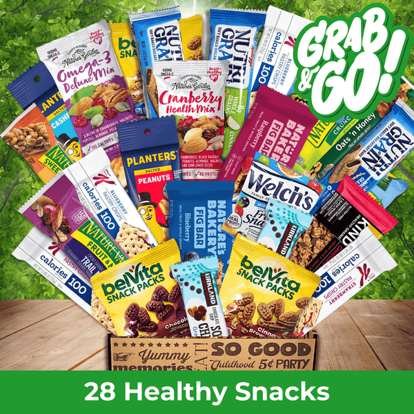 Ultimate Snack Box Deluxe: Variety Pack of 28 Healthy Snacks Including ...