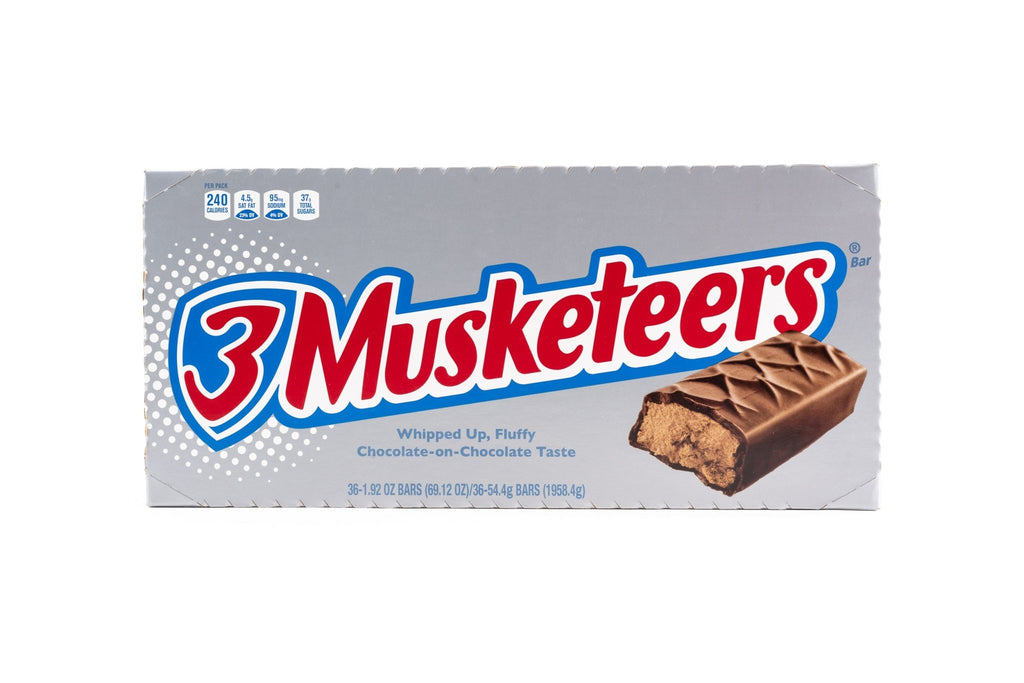 3 Musketeers Chocolate Full Size Bars Bulk Pack(1.92 oz, 36 ct ...