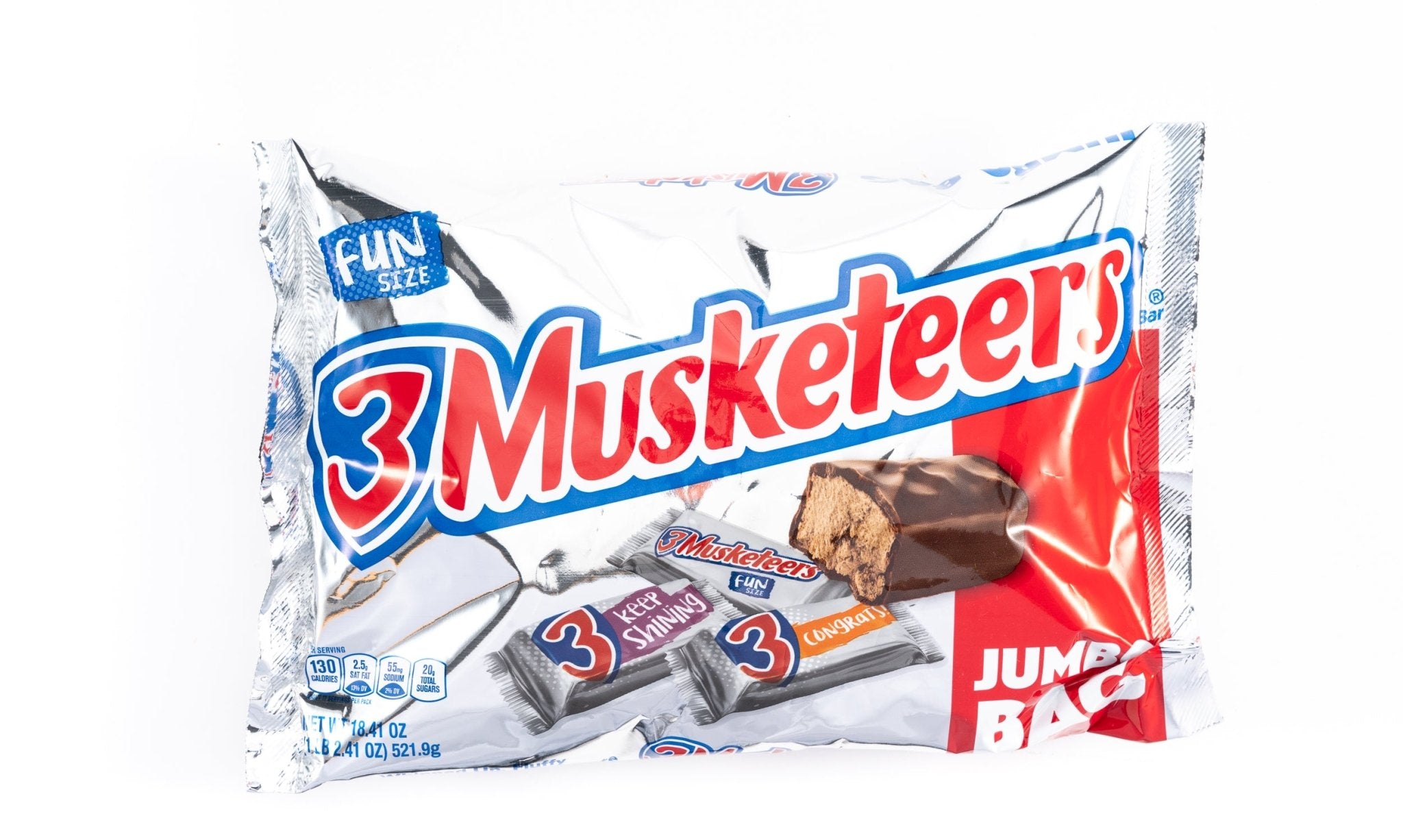 3 Musketeers Chocolate Bar Fun Size Jumbo Bag (1.08 oz, 17 ct ...