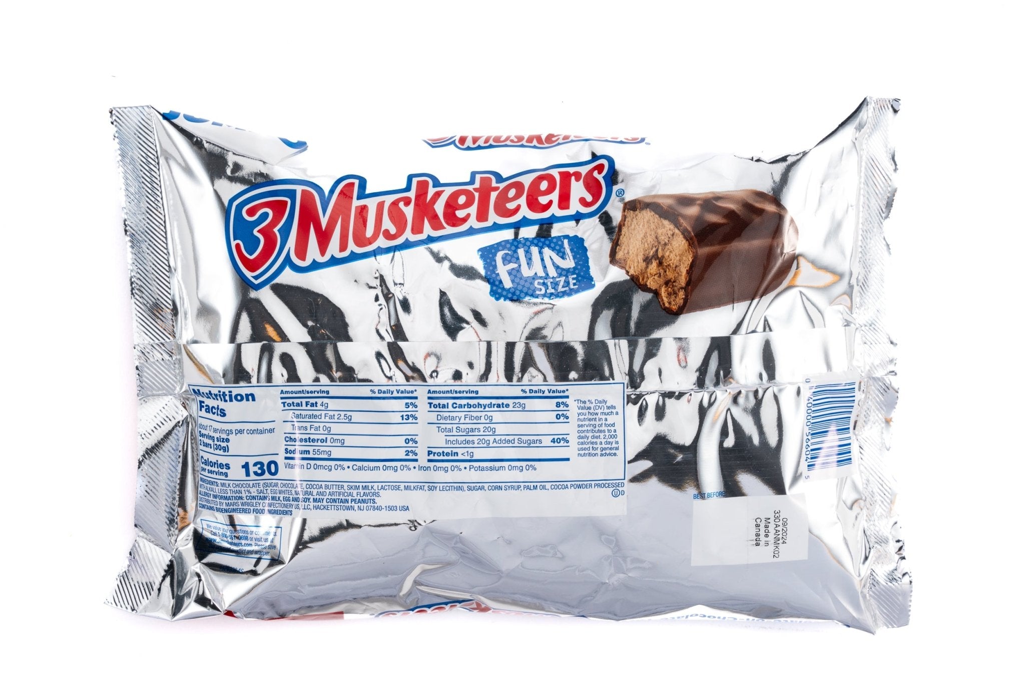 3 Musketeers Chocolate Bar Fun Size Jumbo Bag (1.08 oz, 17 ct ...