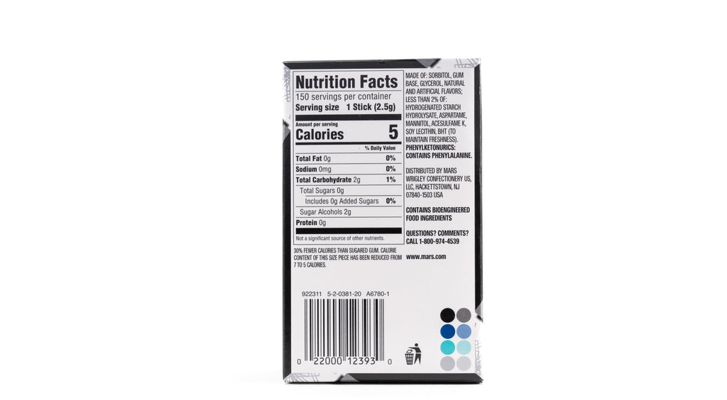 5 Gum Wintermint Ascent Sugar Free Chewing Gum Bulk Box (150 Sticks, 1 ...