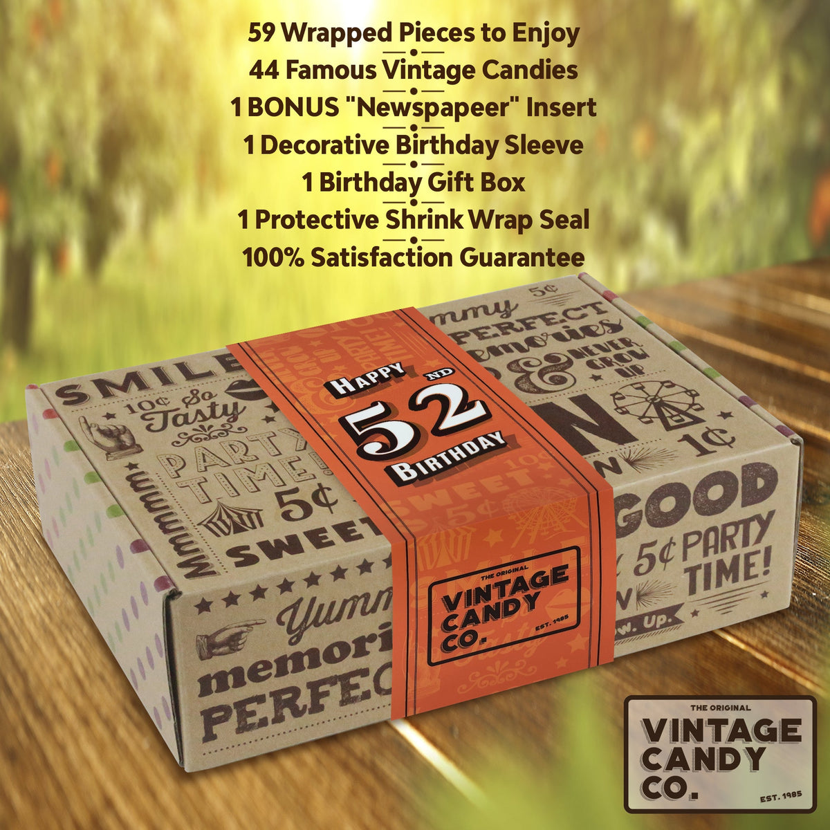 52nd Birthday Candy Gift for Woman or Man. Unique Gifts, Free Shipping ...