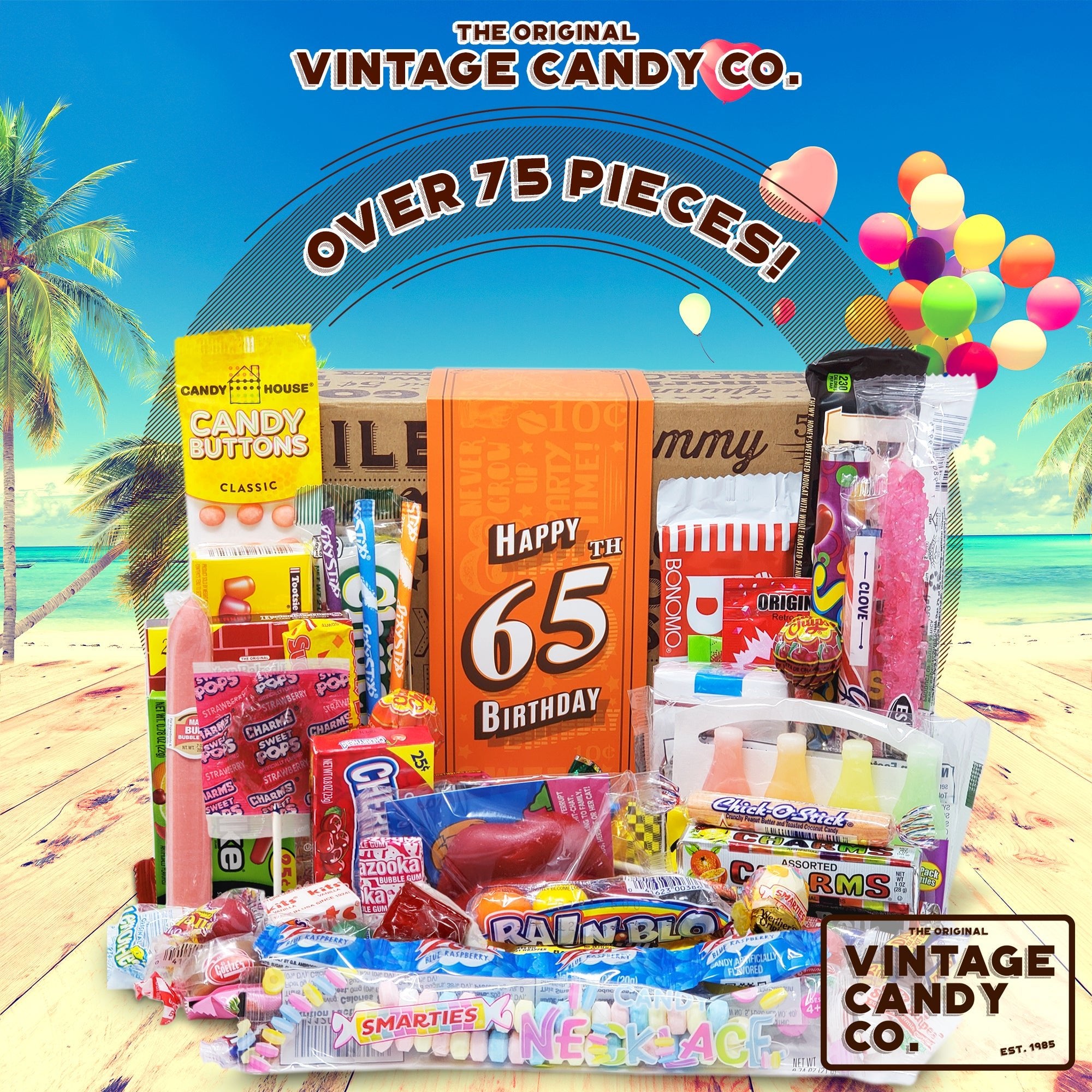 65th Birthday Candy - 65th Birthday Gift for Men and Women – Vintage ...