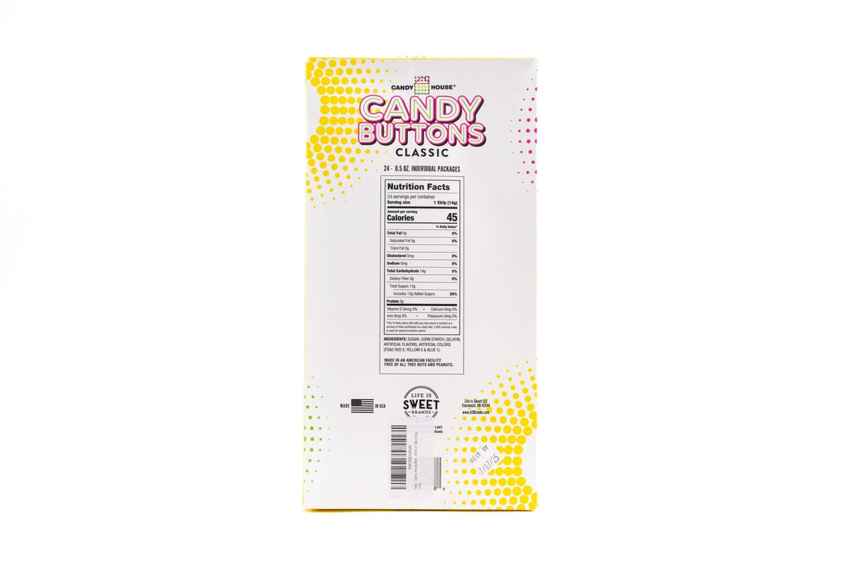Candy Buttons Classic Candy House Bulk Box (0.5 oz, 24 ct.) – Vintage ...