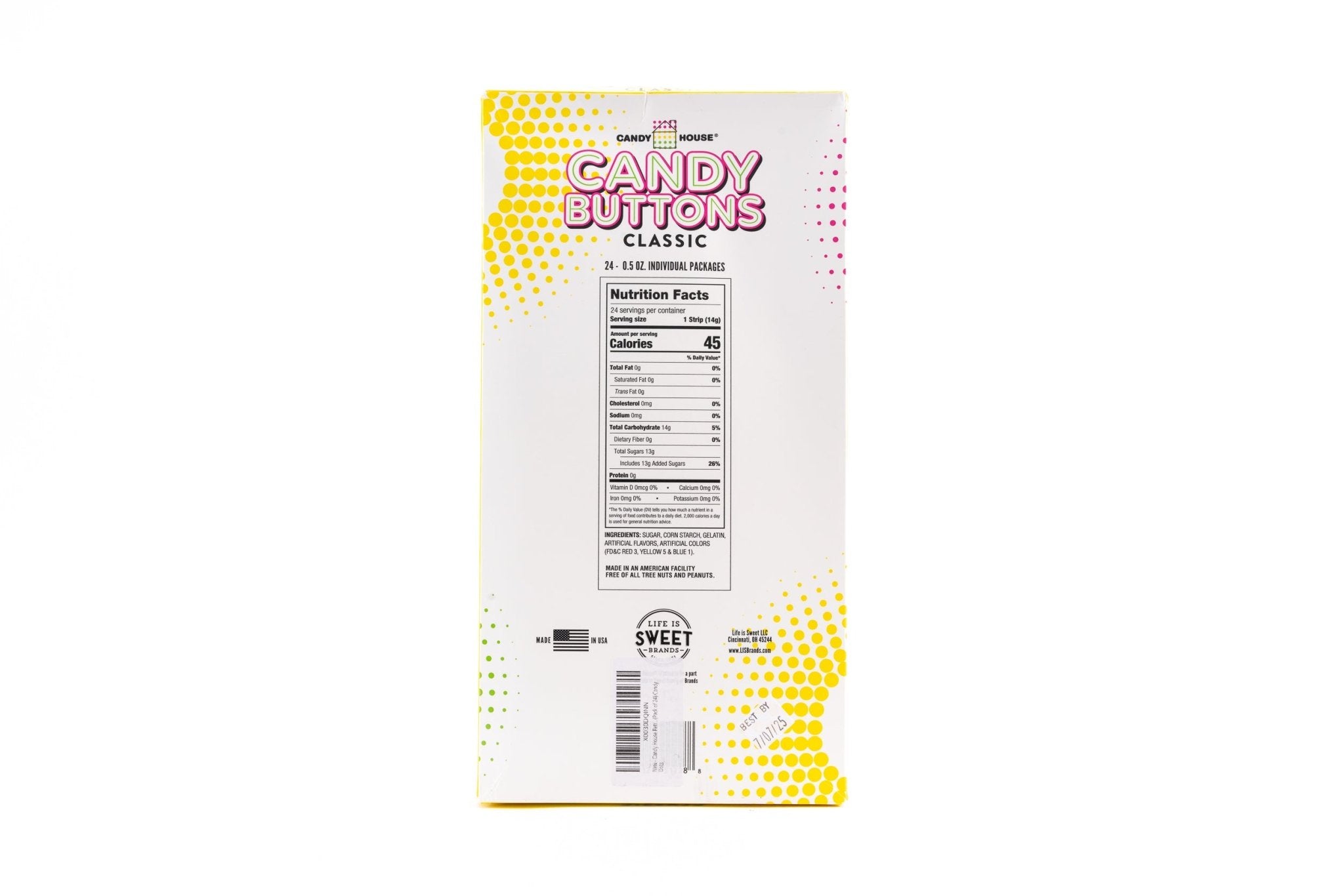 Candy Buttons Classic Candy House Bulk Box (0.5 oz, 24 ct.) – Vintage ...