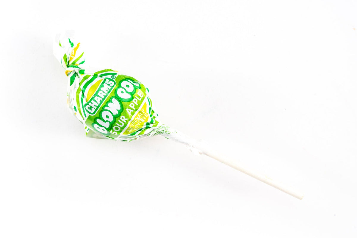 Charms Blow Pop Sour Apple Bulk Box (0.65 oz, 48 ct.) – Vintage Candy Co.