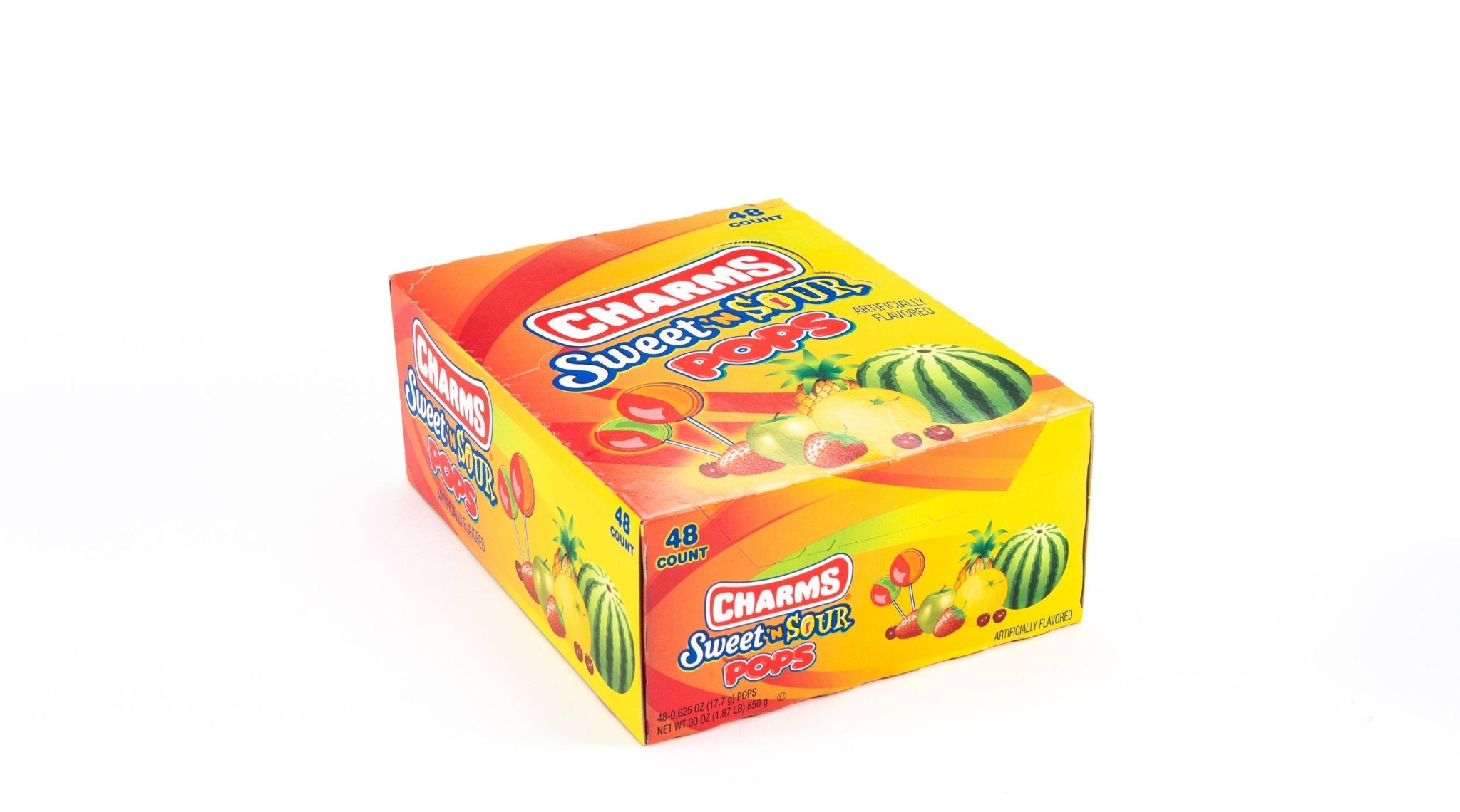 Charms Sweet N Sour Pops Fruit Flavorful Lollipops Bulk Box (0.625 oz, – Vintage Candy Co.