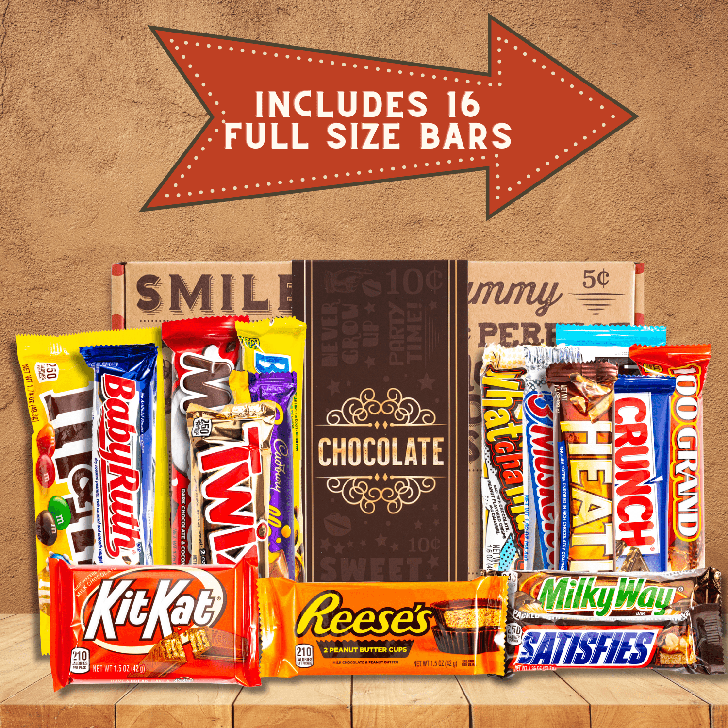 Chocolate Lovers Full Size Candy Bar Gift Basket – Vintage Candy Co.