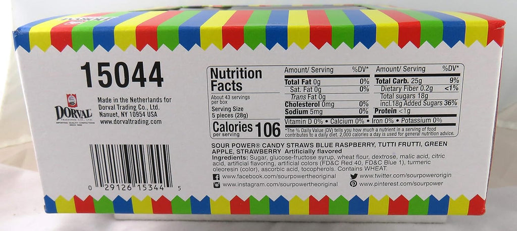 Dorval Sour Power Sortz Belts Assorted Flavored Bulk Box (1.75 oz, 24 ...