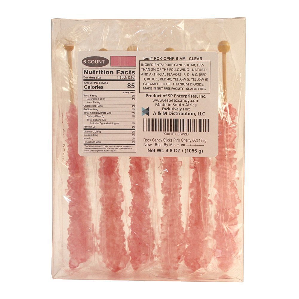 Espeez Rock Candy Stick Pink Cherry Bulk Bag (0.71 oz, 6 ct) – Vintage ...