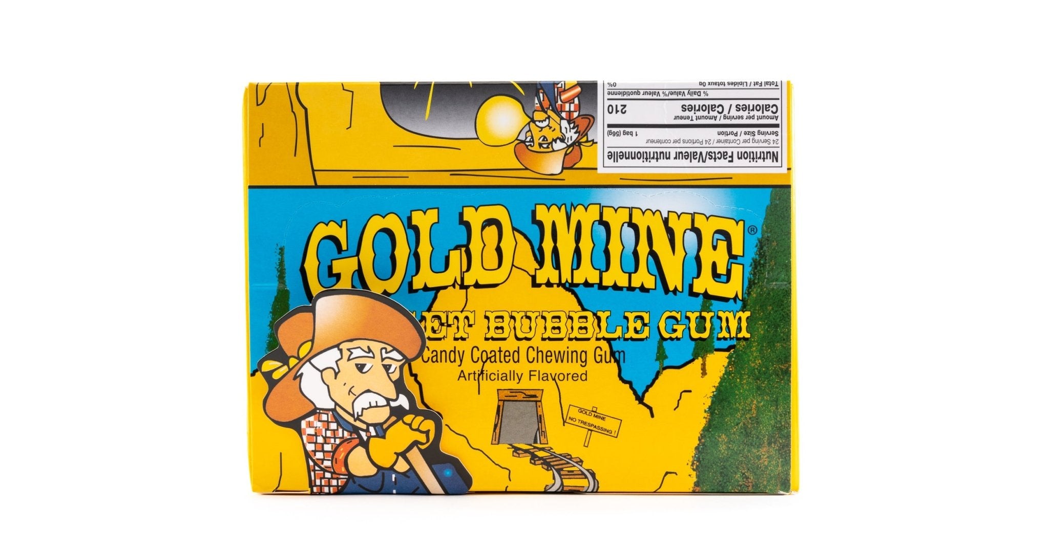 Gold Mine Nugget Bubble Candy Coated Chewing Gum Bulk Box (2 oz, 24 ct ...