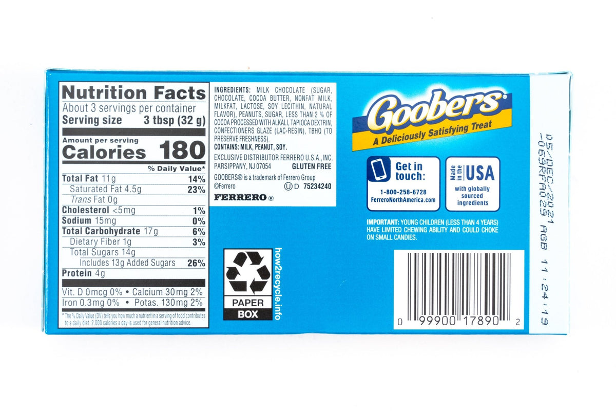 Goobers Milk Chocolate Dry Roasted Peanut Bulk Box (3.5 oz) – Vintage ...