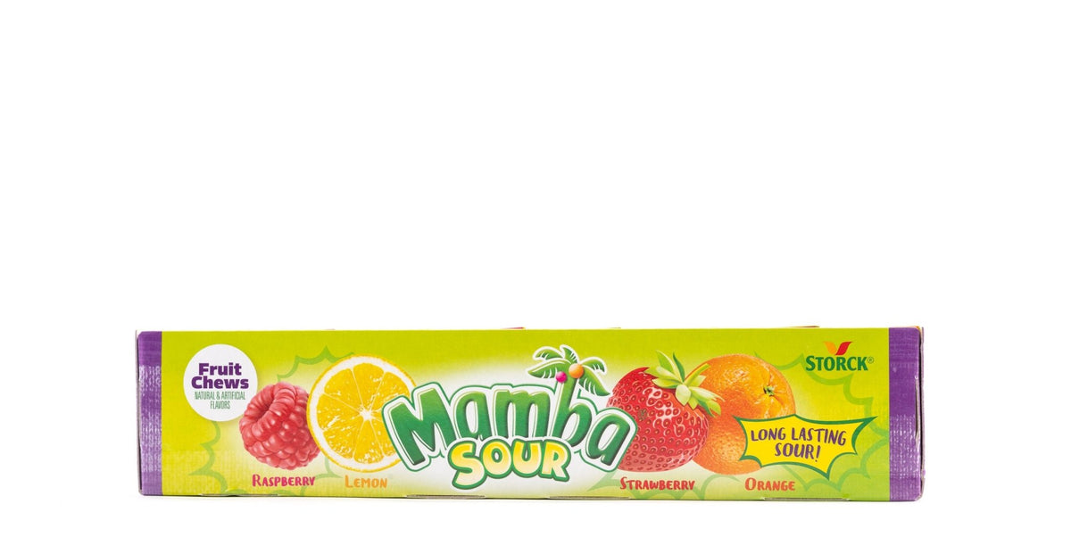 Mamba Sour Fruit Flavors Chew Candy Bar Bulk Box (0.93 oz, 48 ct ...