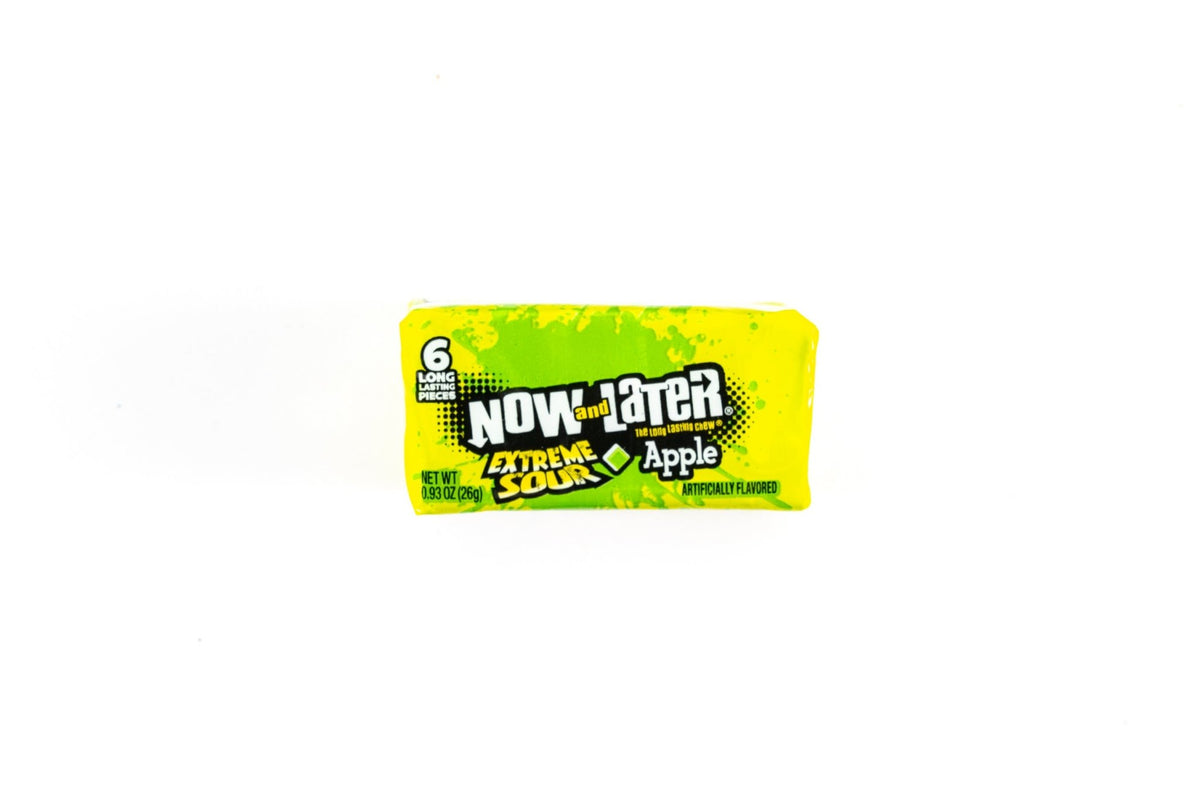 Now and Later Extreme Sour Apple Chewy Candy Bulk Box (0.93 oz, 24 ct ...