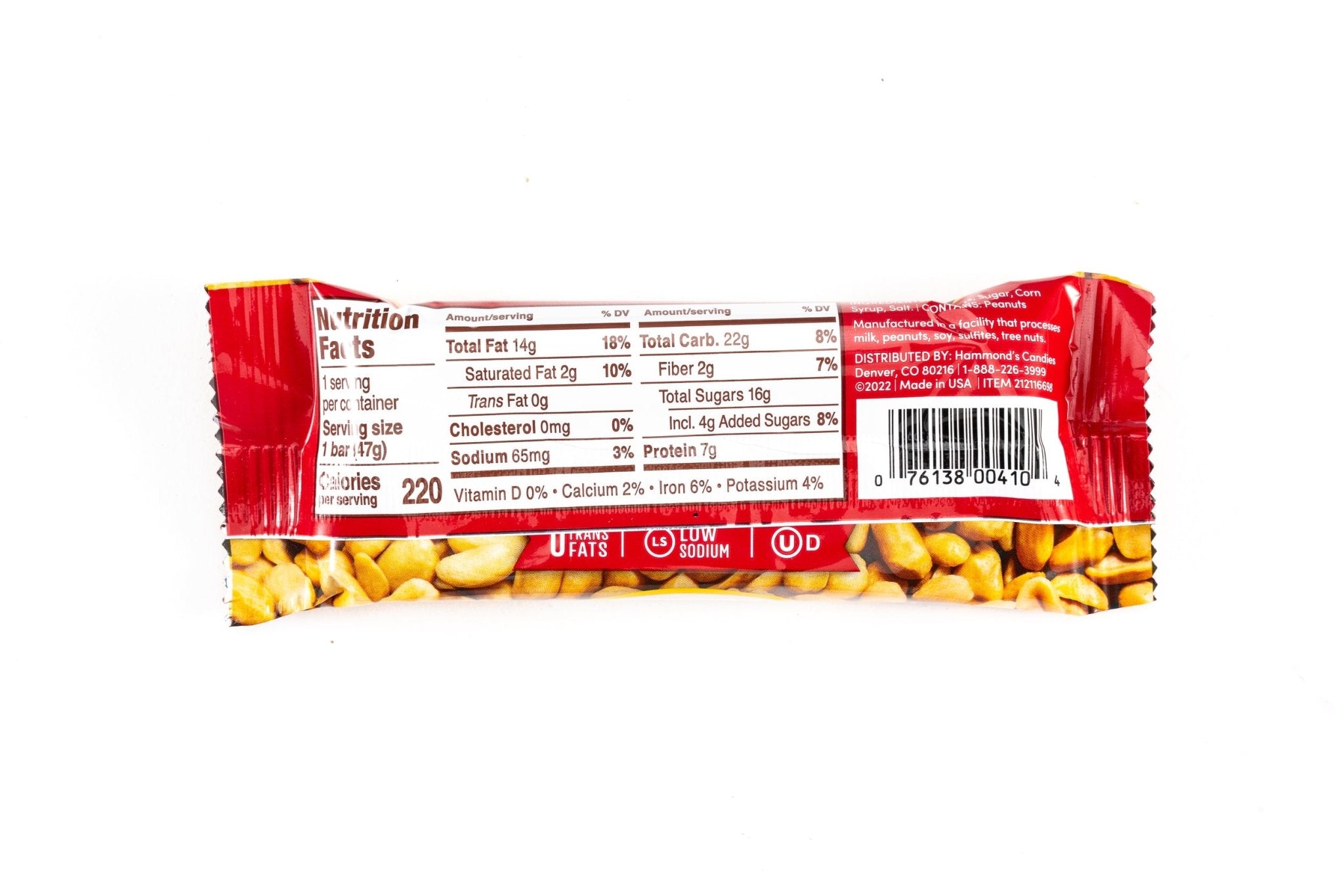 Old Domino Peanut Bar Fresh Roasted Individually Wrapped Bar Pack (1.6 ...