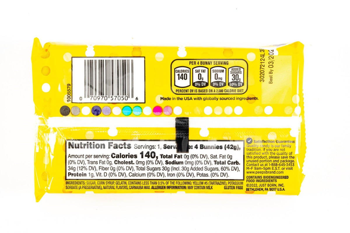 Peeps Marshmallow Bunnies Yellow Candy Pack (1.5 oz) – Vintage Candy Co.