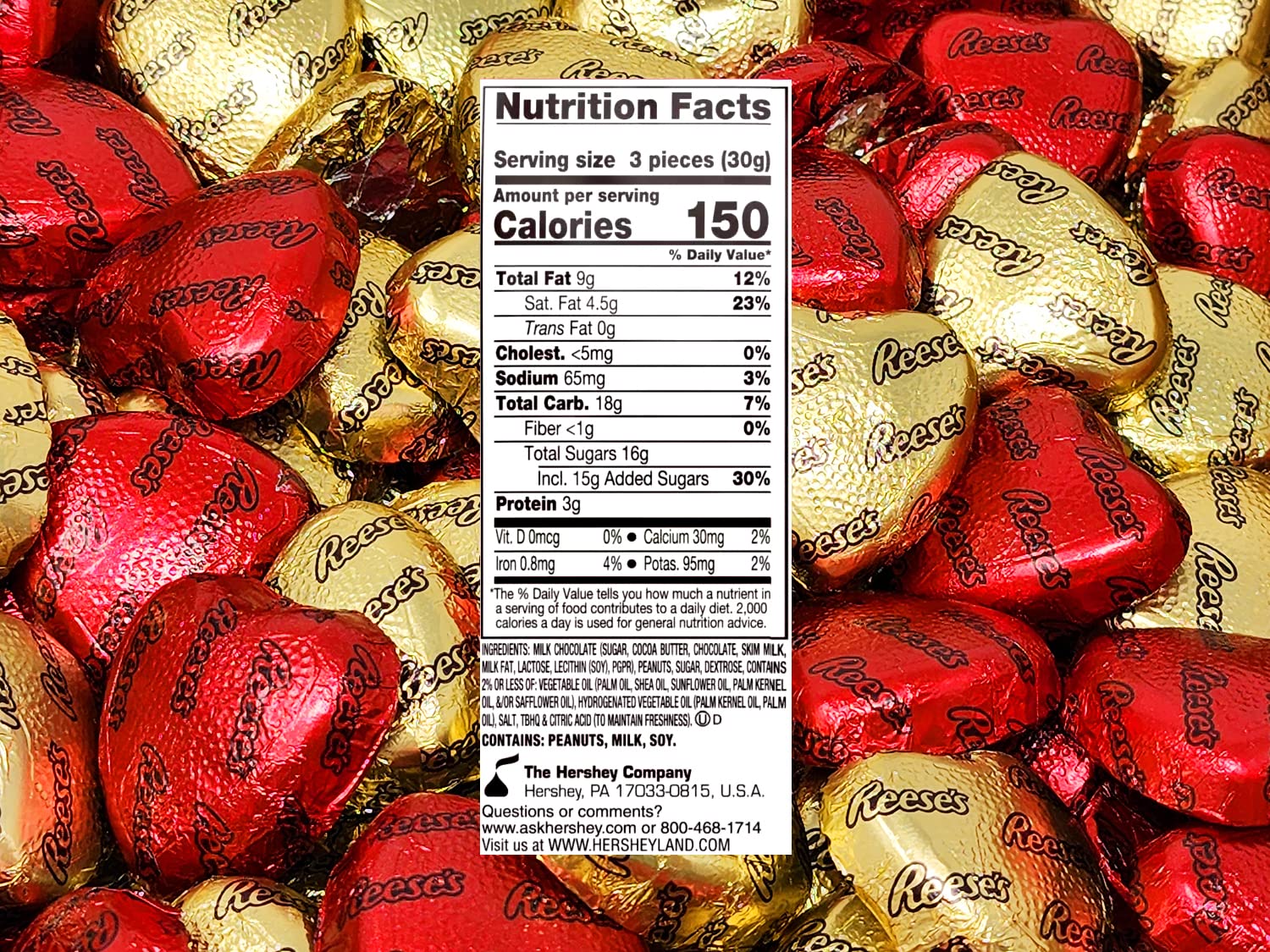 Reeses Peanut Butter Hearts in Gold & Red Foil – Vintage Candy Co.