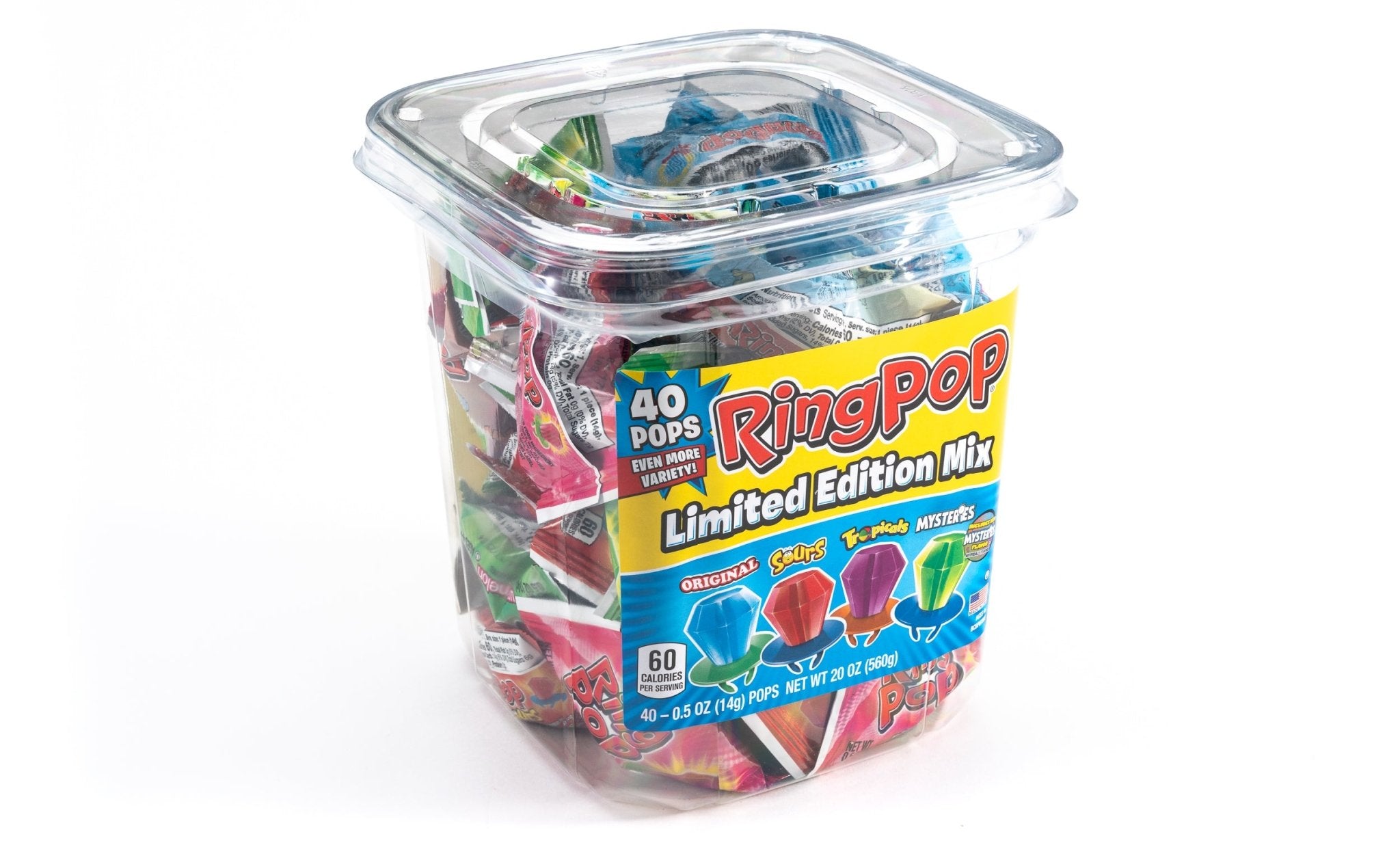 Ring Pop Assorted Mix Flavor Lollipops Bulk Tub (0.5 oz, 40 ct ...