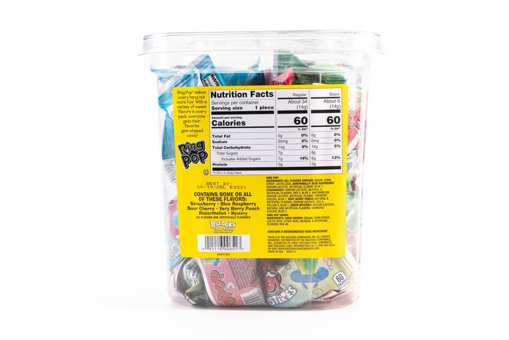 Ring Pop Assorted Mix Flavor Lollipops Bulk Tub (0.5 oz, 40 ct ...