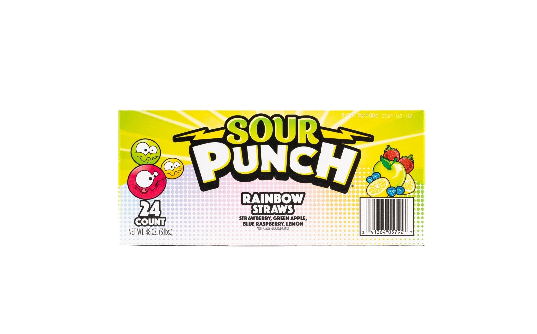 Sour Punch Rainbow Straws Assorted Flavor Bulk Box (2 oz, 24 ct ...