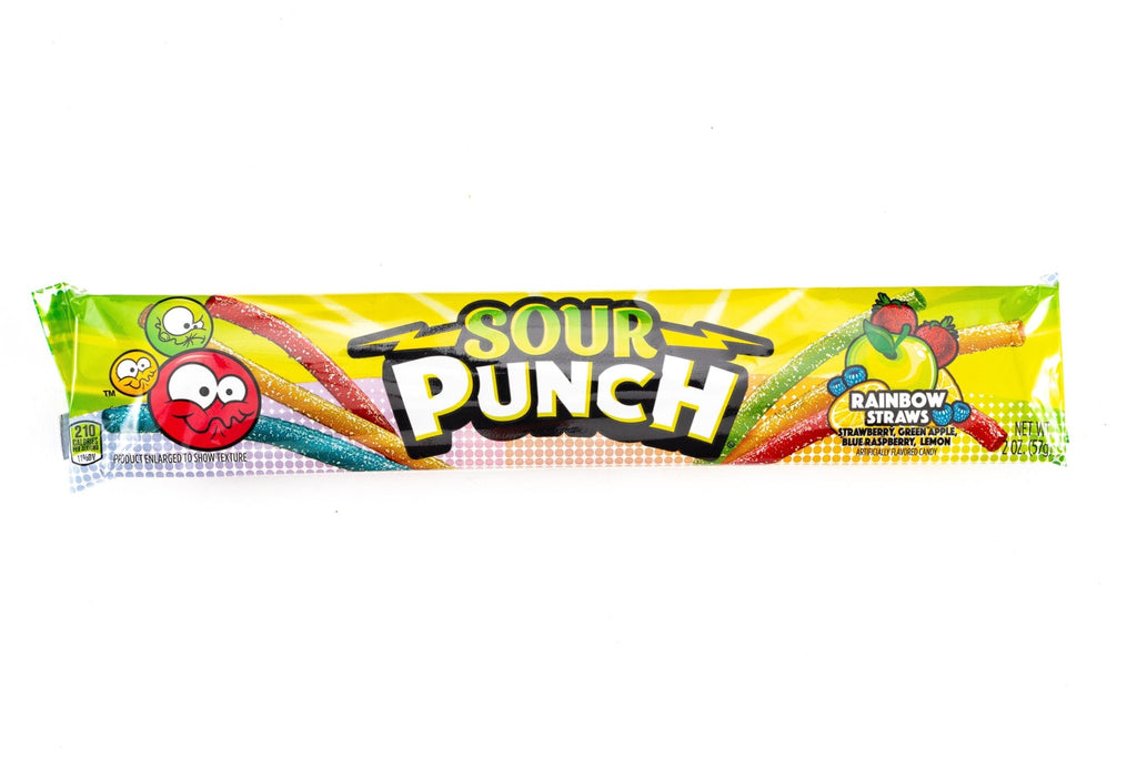 Sour Punch Rainbow Straws Assorted Flavor Bulk Box (2 oz, 24 ct ...