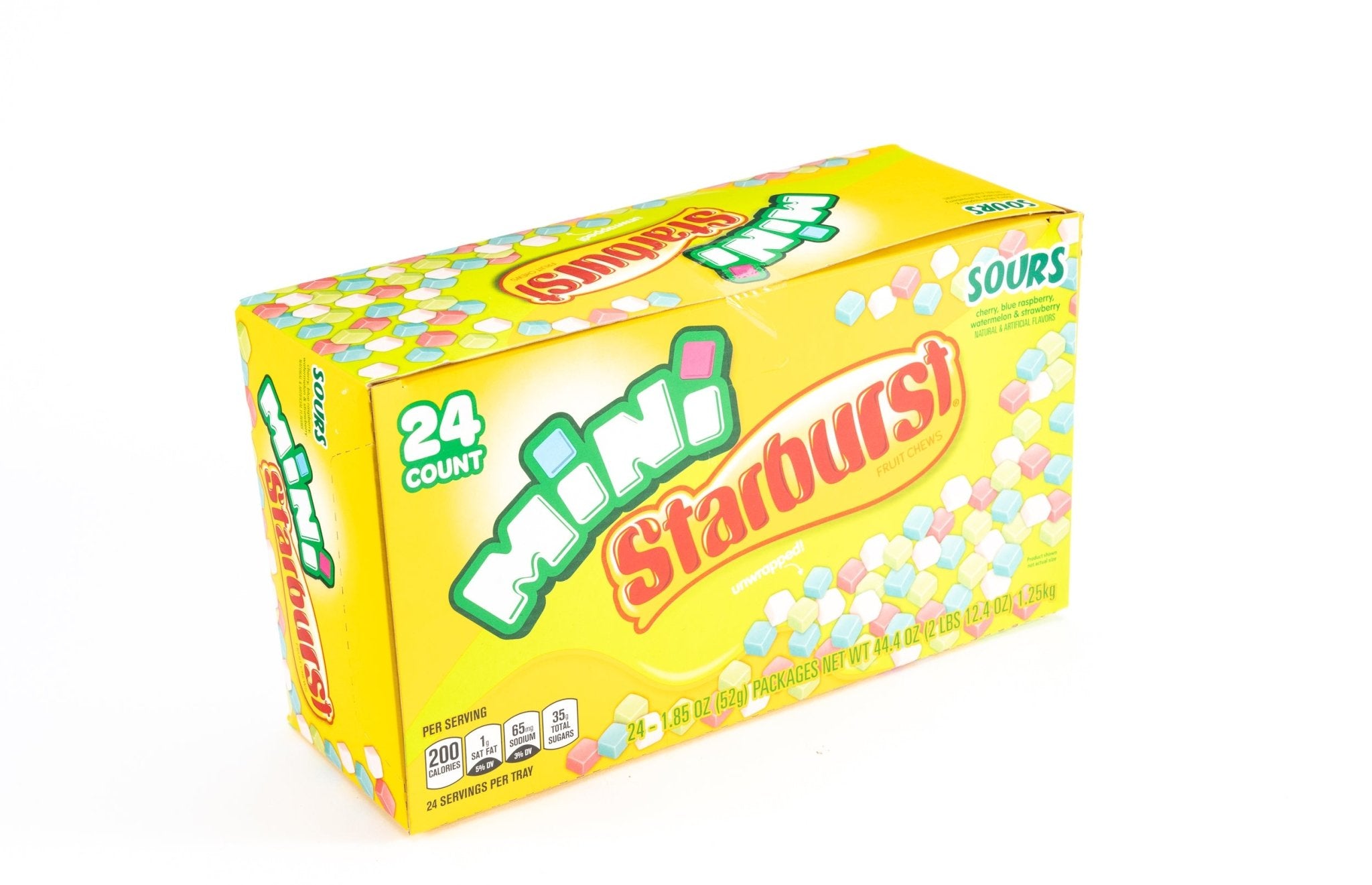 Starburst Mini Sour Fruit Chews Candy Bulk Box (1.85 oz, 24 ct ...
