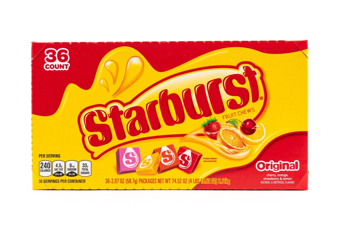 Starburst Original Fruit Chew Candy Bar Bulk Pack (2.07 oz, 36 ct ...