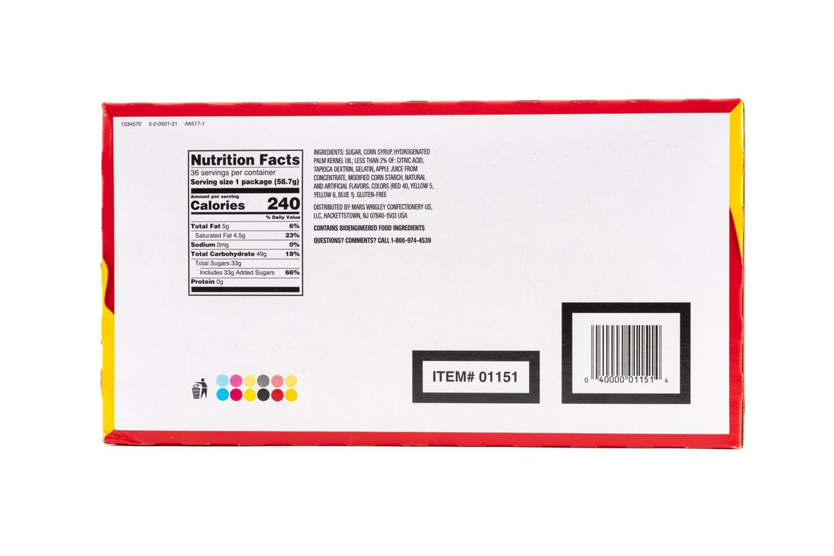 Starburst Original Fruit Chew Candy Bar Bulk Pack (2.07 oz, 36 ct ...