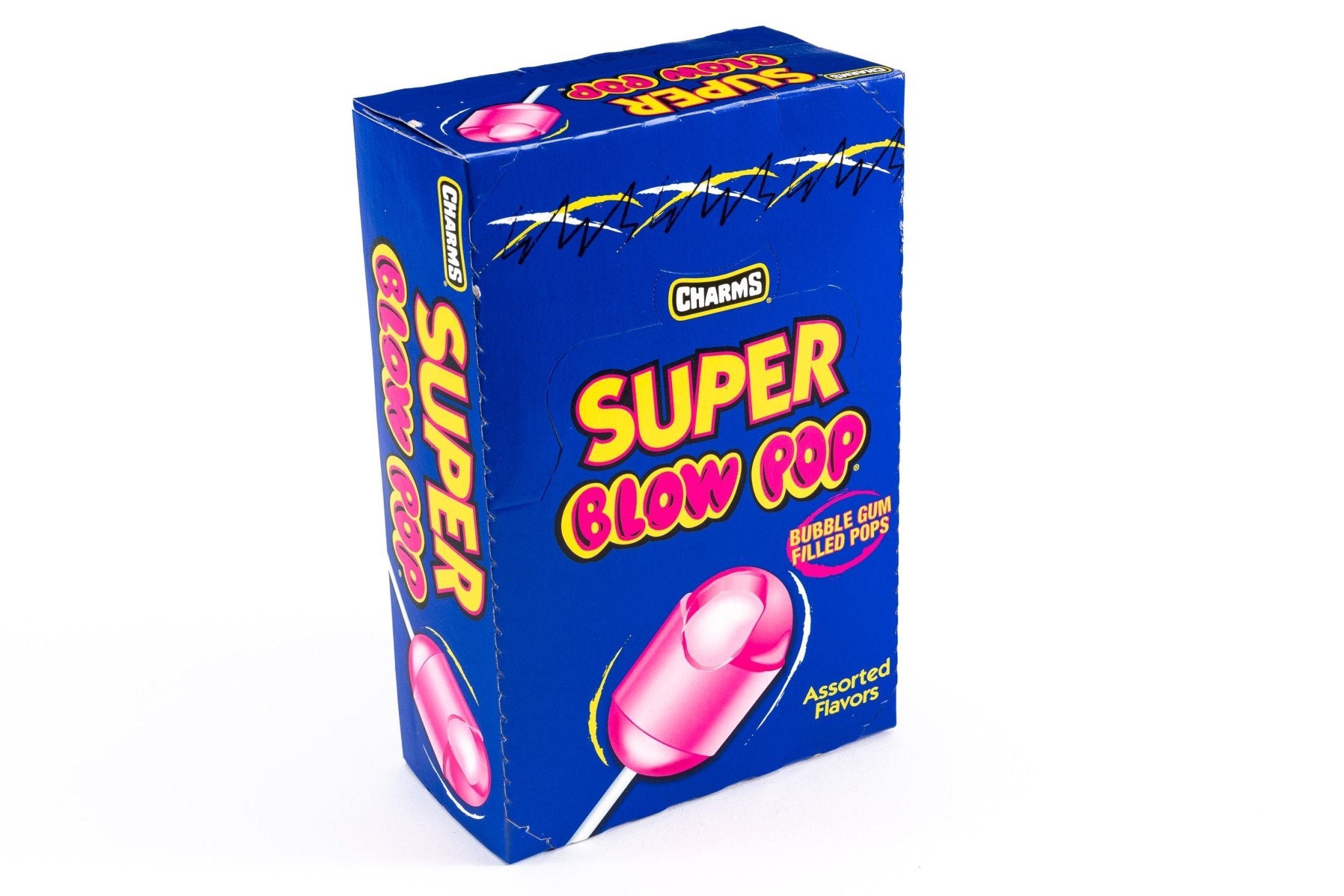 Charms Super Blow Pop Bubble Gum Filled Pop Bulk Box (0.81oz, 48 ct ...