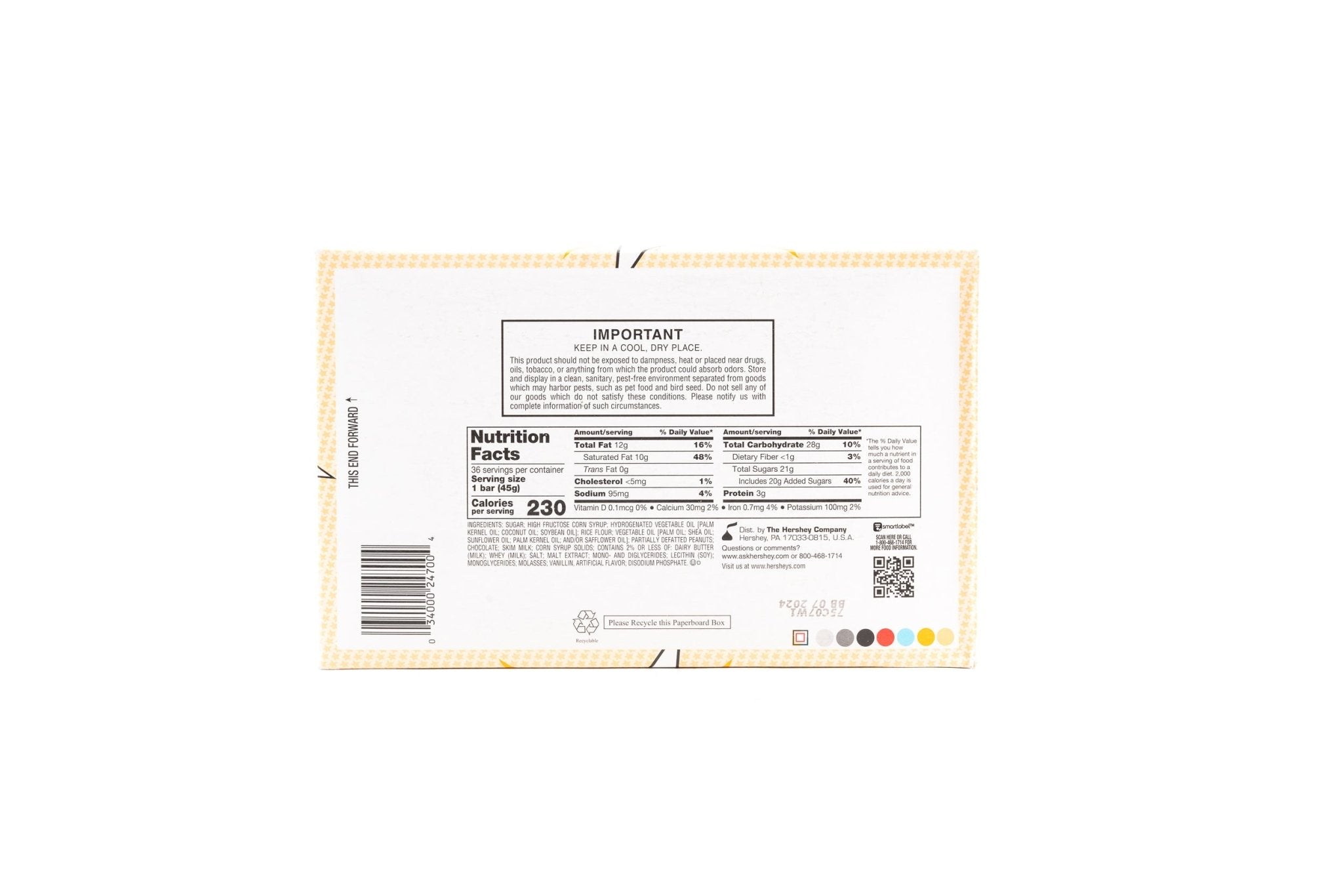 Whatchamacallit Chocolate Peanut Crispy Candy Bulk Box (1.6 oz, 36 ct ...